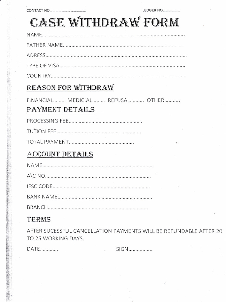 CASE WITHDRAW TOURIST | PDF