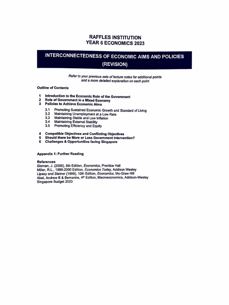 Ri 2023 Interconnectedness of Economic Aims and Policies (Revision ...