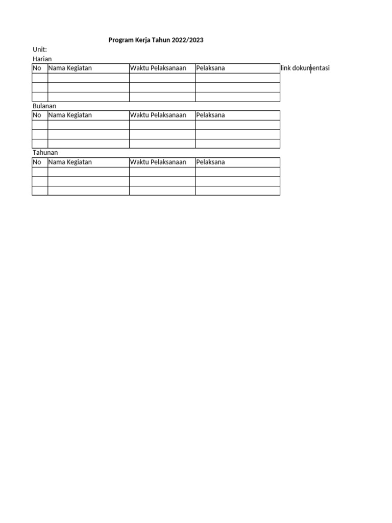 Daftar Program Kerja | PDF