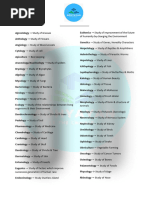 Comprehensive Ology Sciences List | PDF | Cell Biology | Pathology