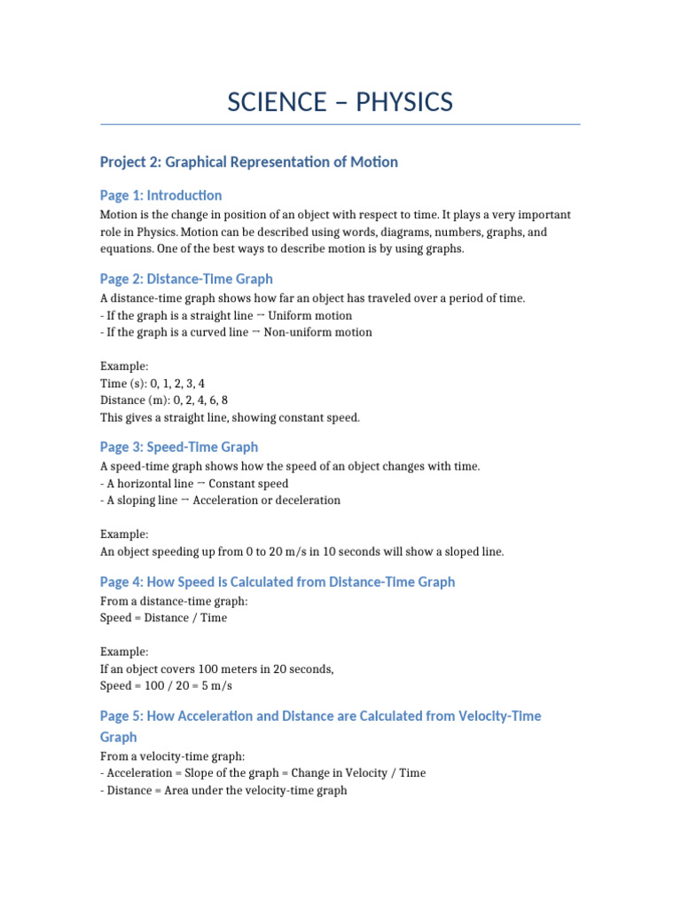 Graphing Motion in Physics Explained | PDF