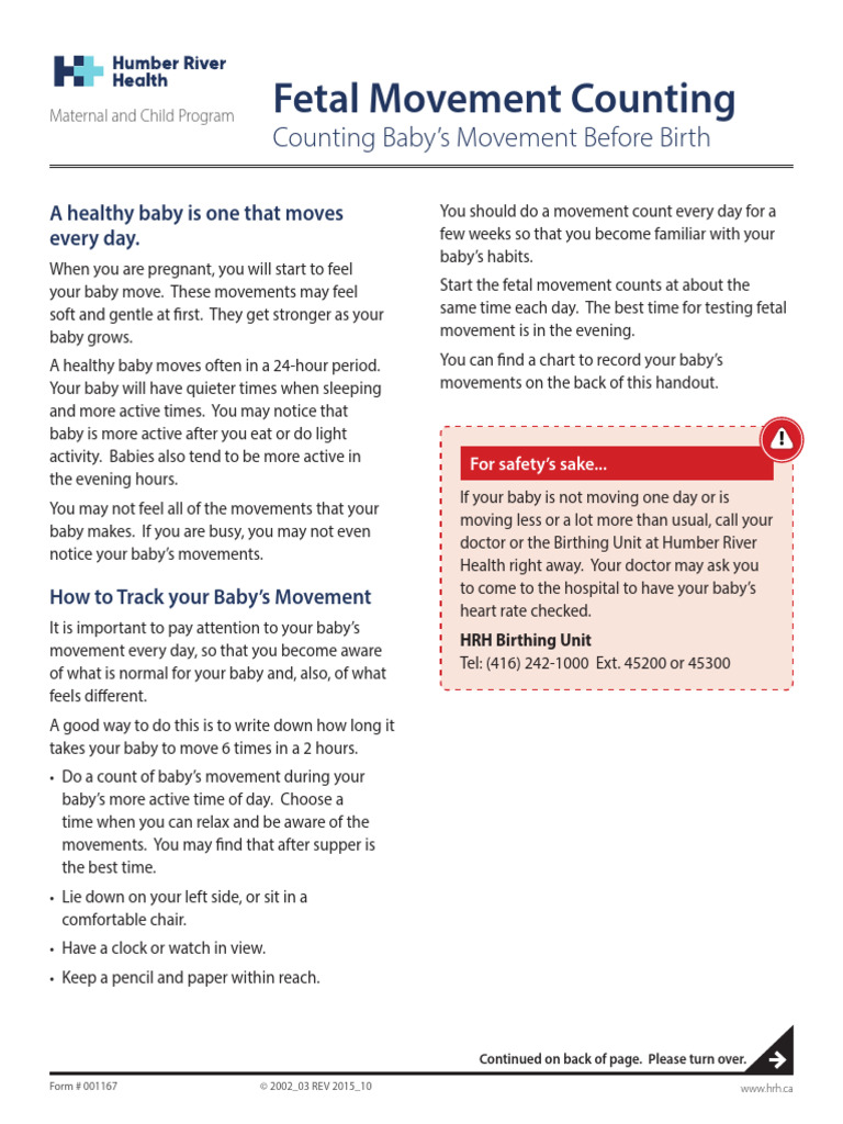 Fetal Movement Counting Guide | PDF | Family | Childhood