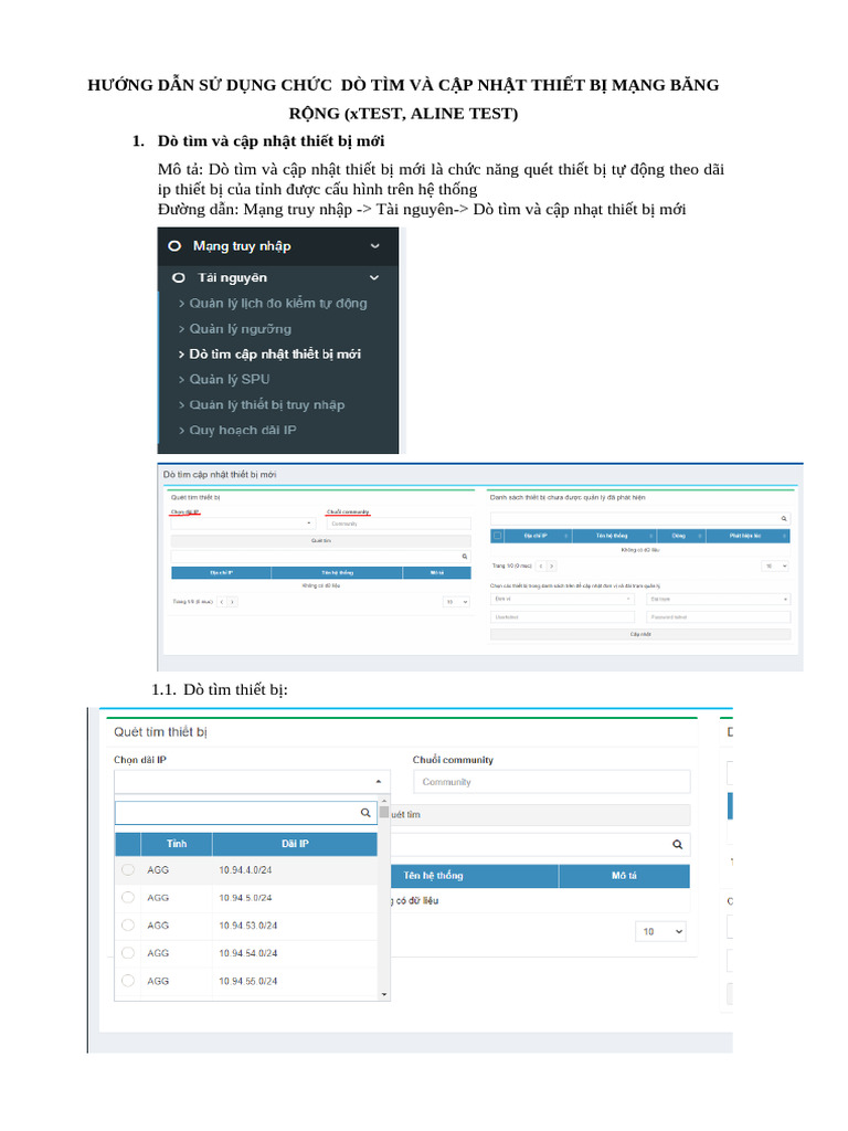 2 4 Do Tim Va Cap Nhat Thiet Bi Bang Rong XTest, Aline Test | PDF