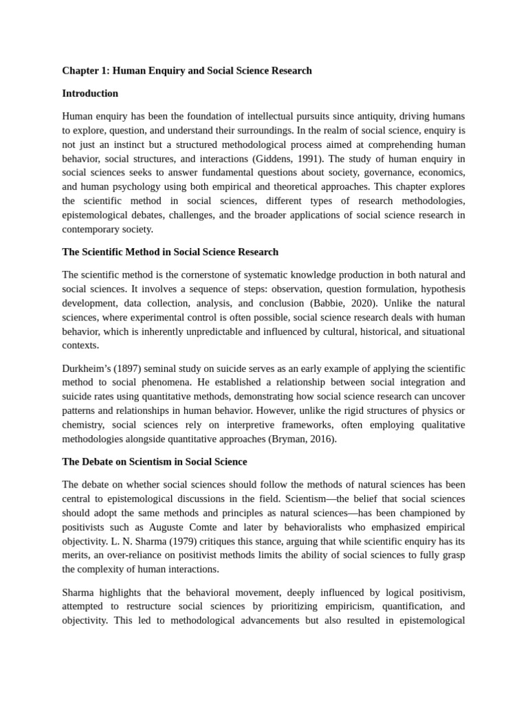 Human Enquiry in Social Science Research | PDF | David Hume | Skepticism