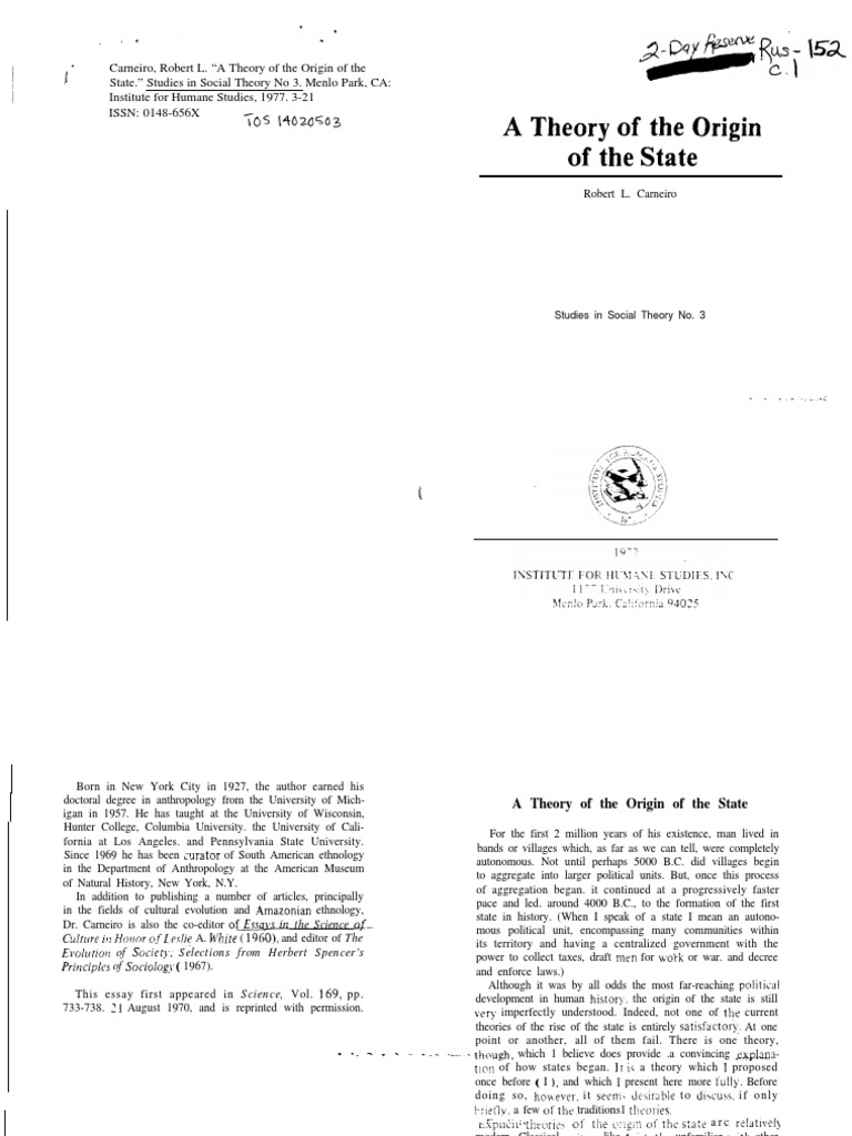 Carneiro's Environmental Circumscription Theory | PDF
