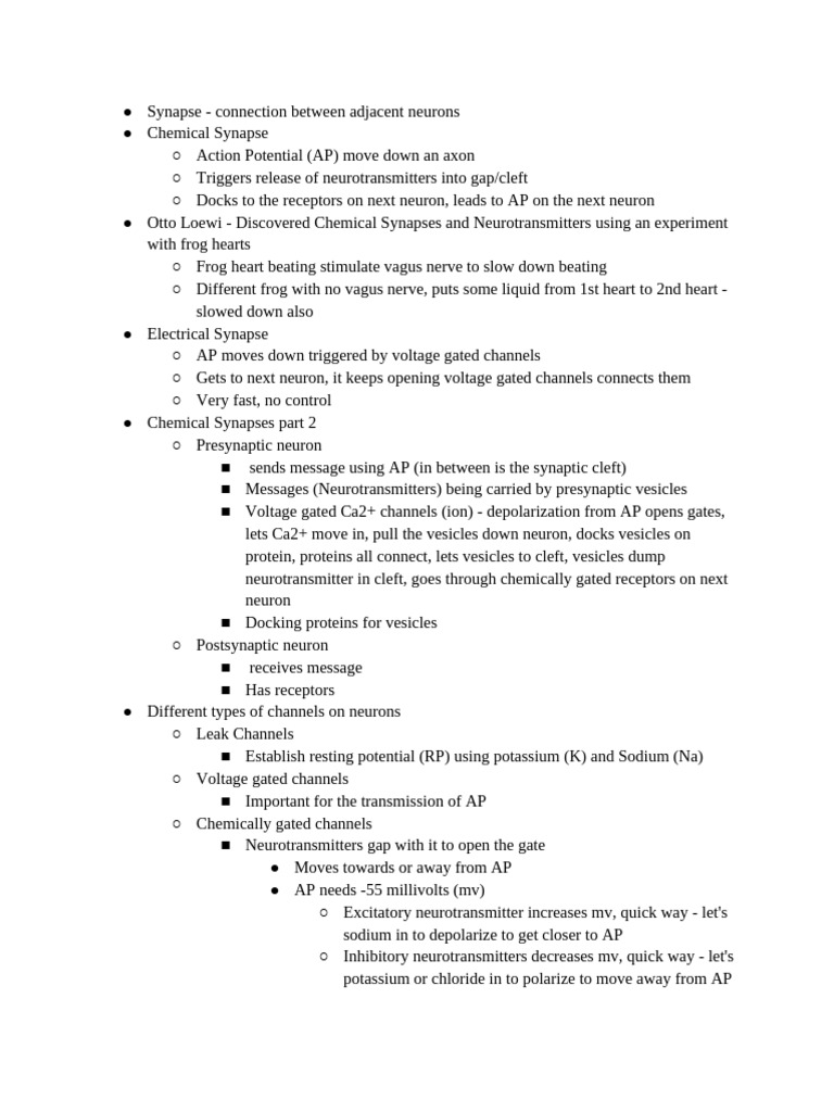 Chapter 2 Synapse | PDF