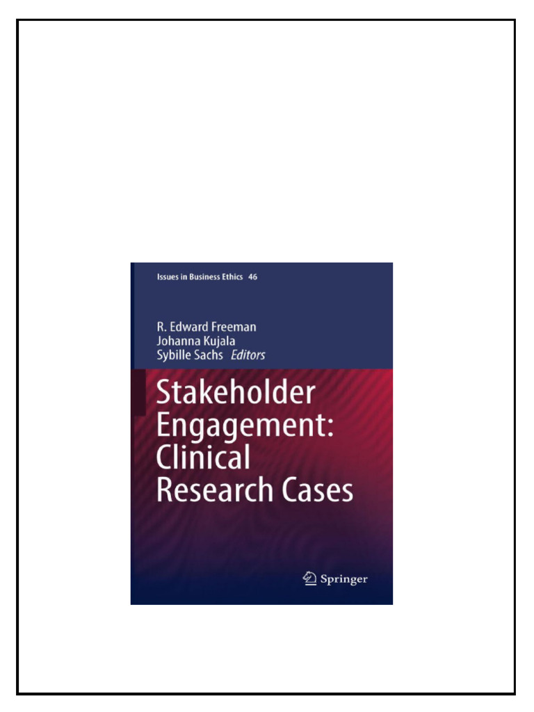 Stakeholder Engagement Freeman R Edward Kujala Johanna Sachs PDF ...