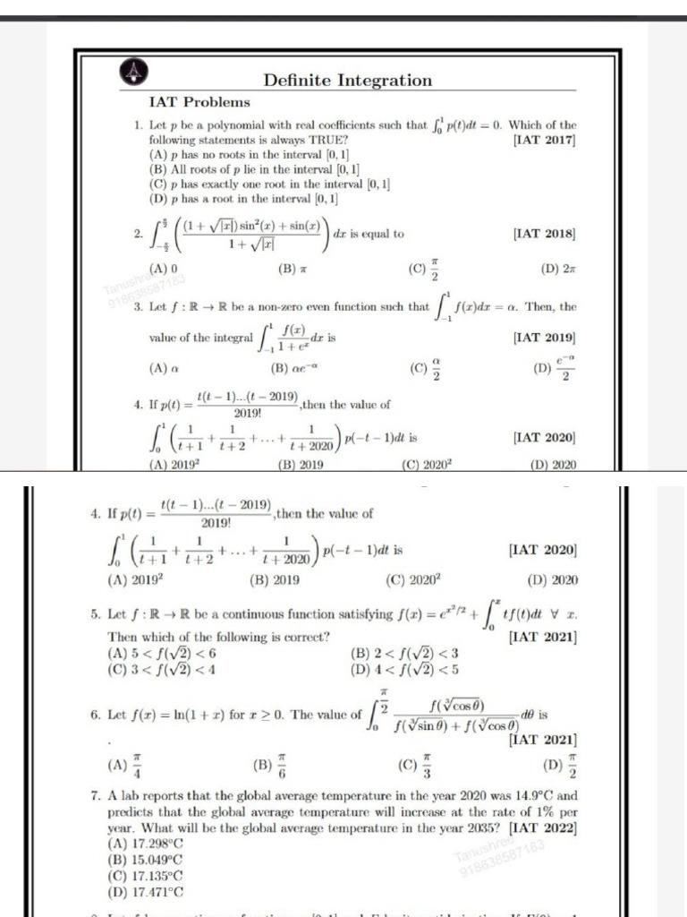 Integrals | PDF