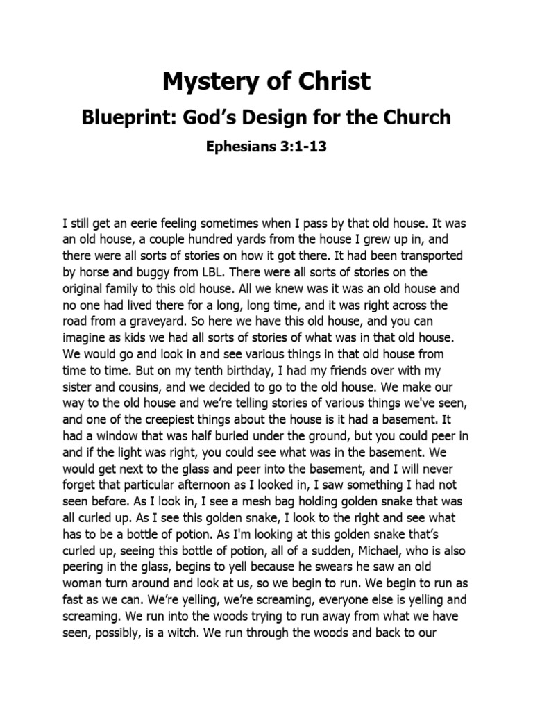 Blueprint Mystery of Christ | PDF | Paul The Apostle | Jesus