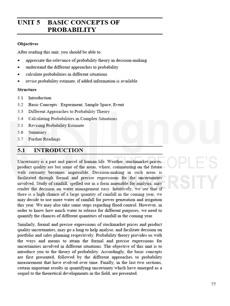 Unit 5 | PDF | Probability | Probability Theory
