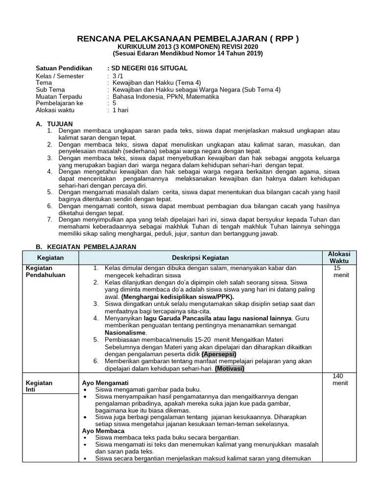 3.4.4.5 - RPP Revisi 2020 (datadikdasmen.com) | PDF