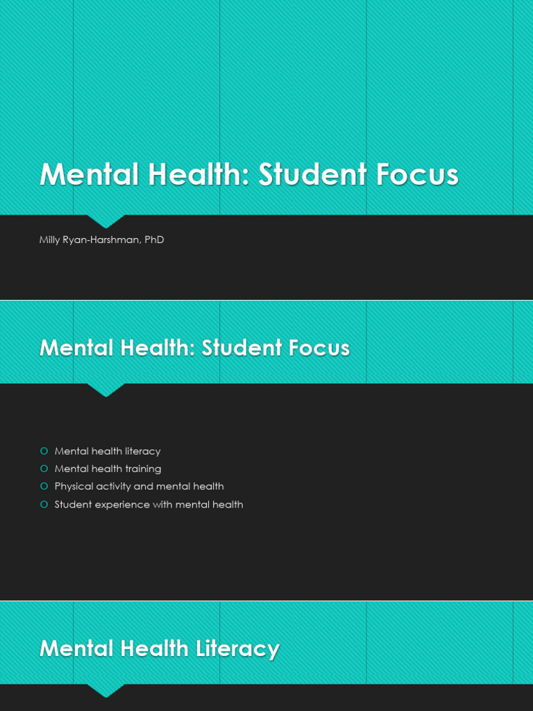 Enhancing Student Mental Health Literacy | PDF | Mental Health | Major ...