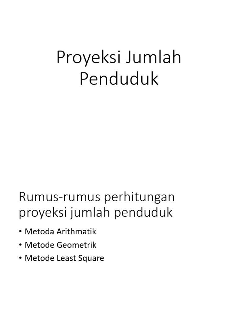Proyeksi Jumlah Penduduk | PDF