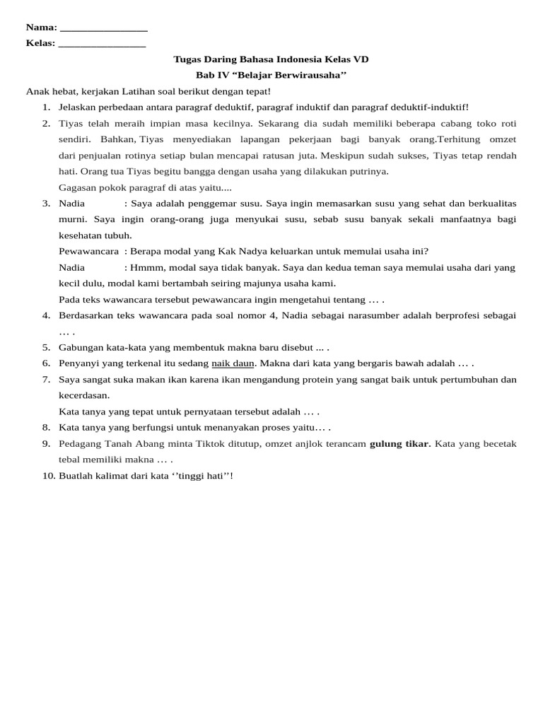 Tugas Daring BI Bab 4 | PDF