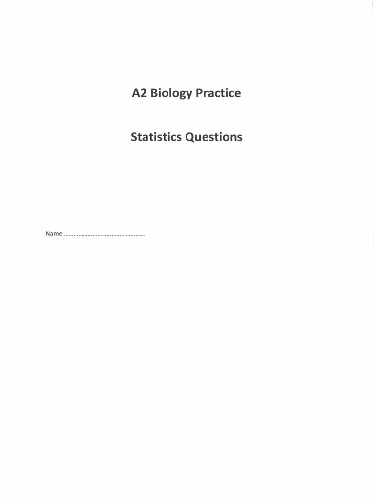 A2 Practice Statistics Questions | PDF | Multivariate Statistics ...