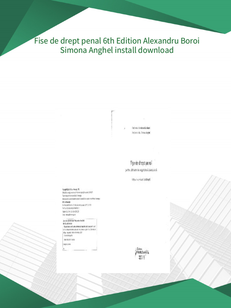 Fise de Drept Penal 6th Edition Alexandru Boroi Simona Anghel PDF Download | PDF