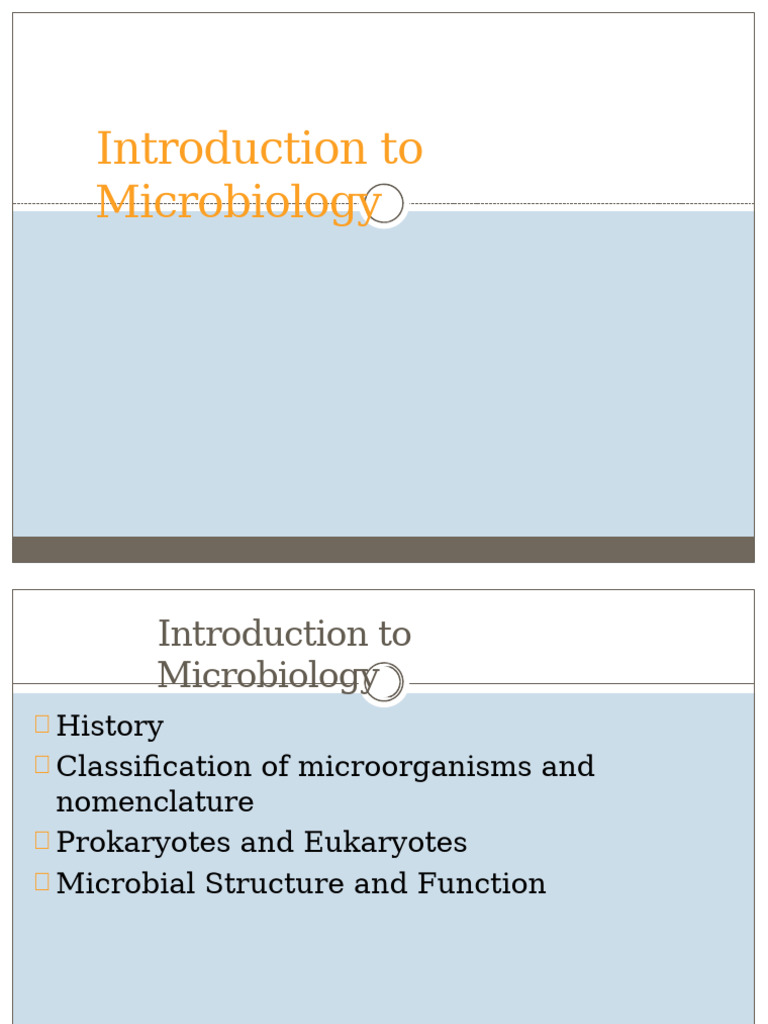 Microbio 01 Introduction To Microbiology | PDF | Microbiology | Microorganism