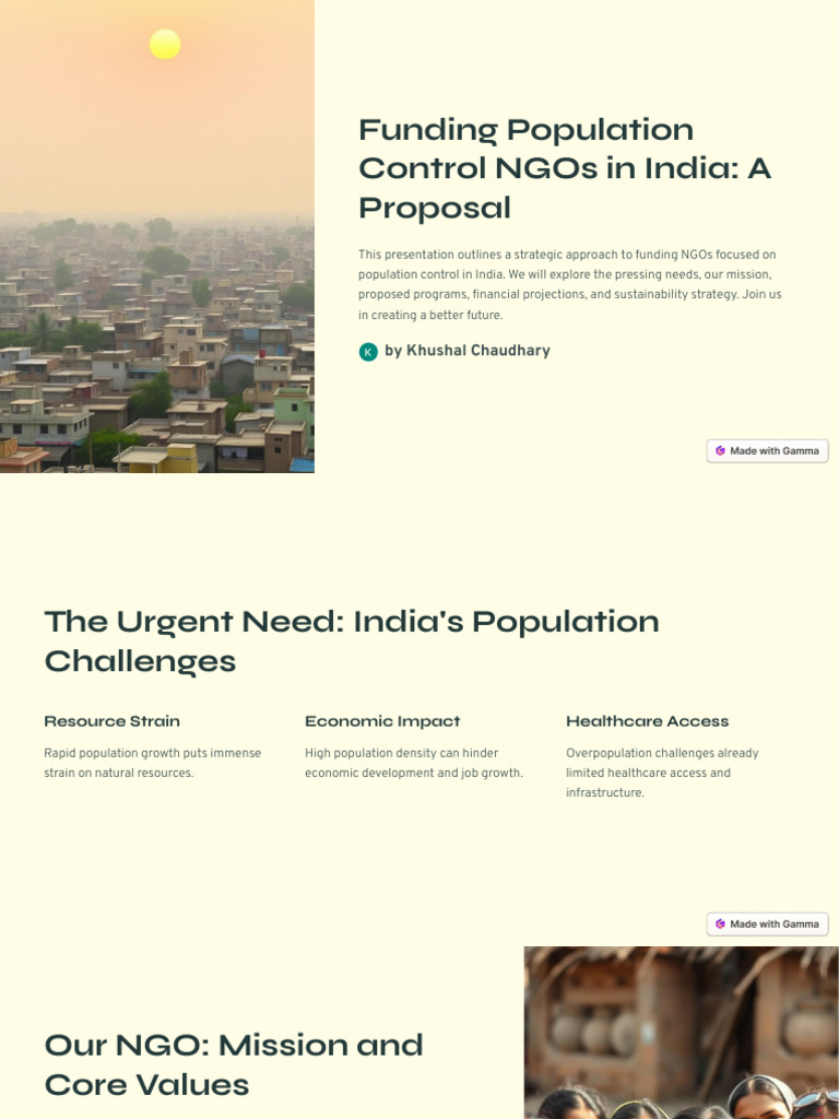 Funding Population Control NGOs in India A Proposal | PDF | Non ...