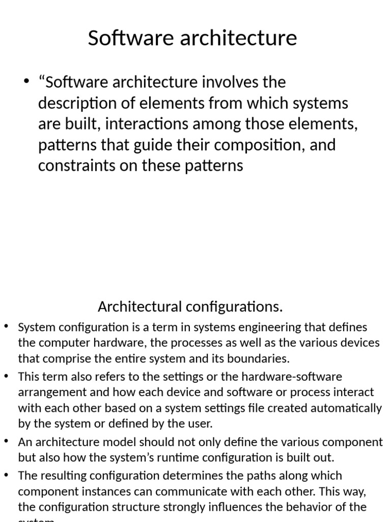 Software Architecture | PDF | System | Software Architecture