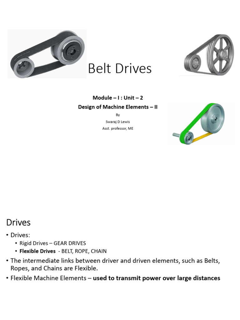 MOdule 2 - Flexible Elements | PDF | Belt (Mechanical) | Manufactured Goods
