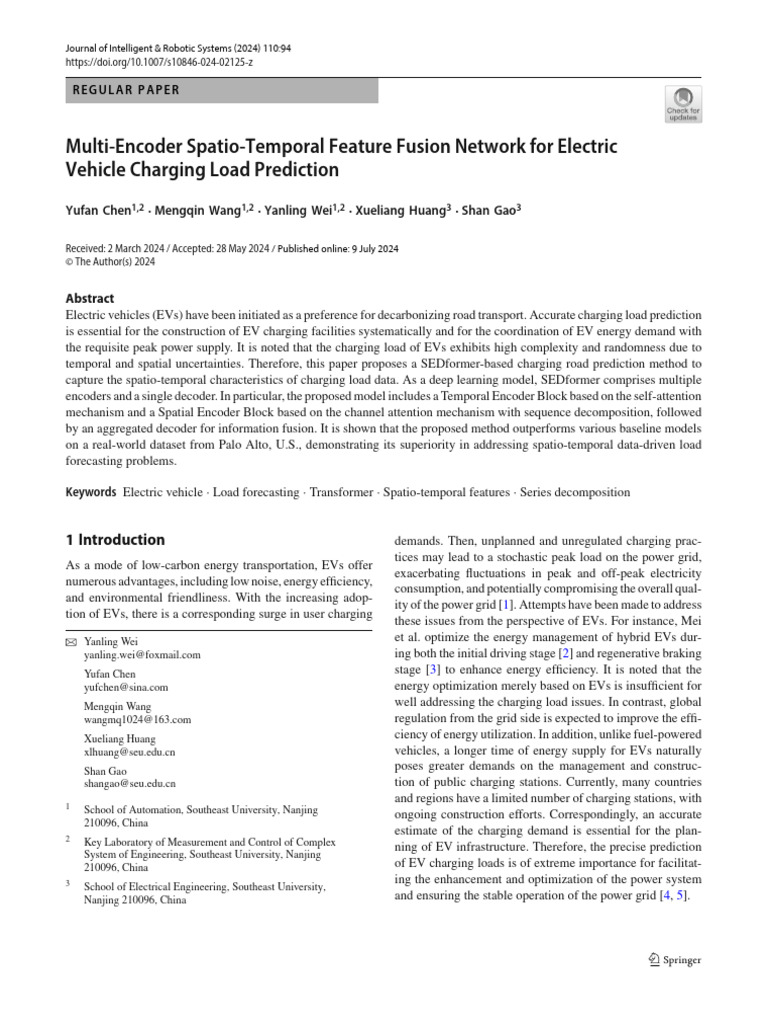 EV Charging Load Prediction with SEDformer | PDF | Electric Vehicle ...
