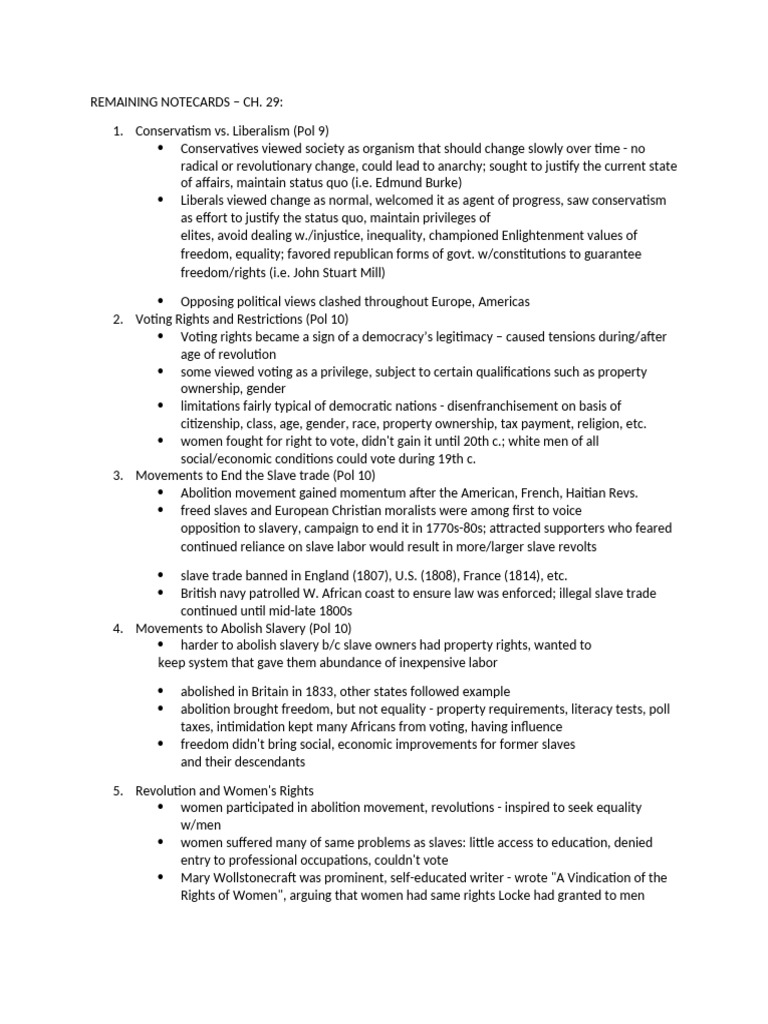 Ch. 29 Remaining Notecards | PDF | Nationalism | Otto Von Bismarck