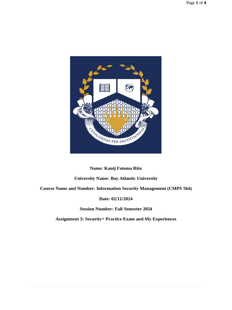 Assingment#3 Security+Practice Exam | PDF