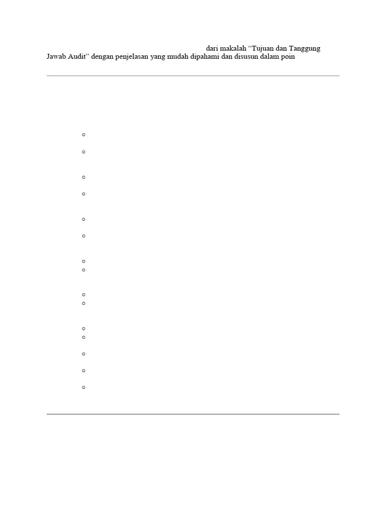 Rangkuman Tujuan dan Tanggung Jawab Audit | PDF