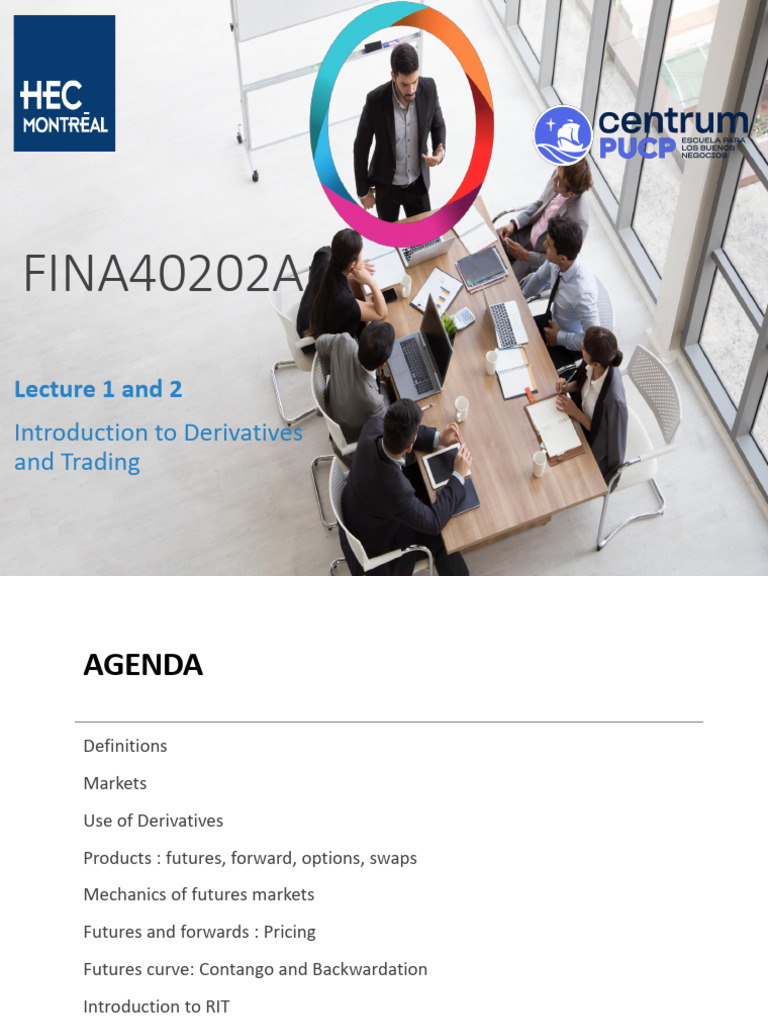 Sessions 1-2 - Intro To Derivatives-1 | PDF | Futures Contract | Futures Exchange