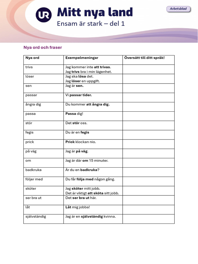 Nya Ord Och Fraser - Del 1 - KLAR 2025 01 30 13 - 51 | PDF