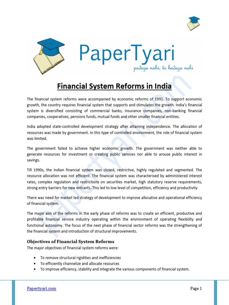 01 Financial System Reforms | PDF | Banks | Foreign Exchange Market