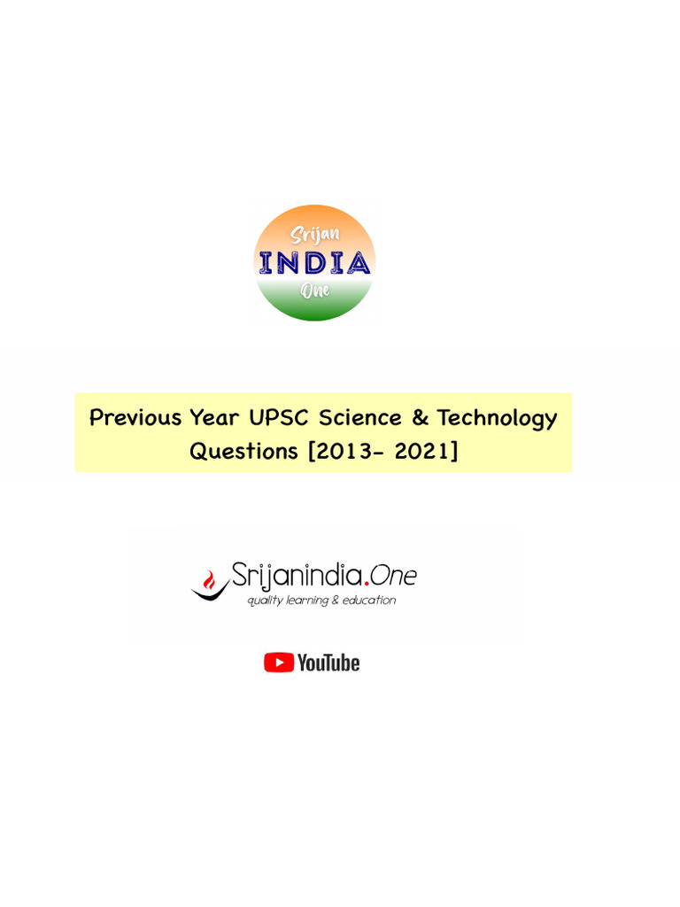 Previous Year UPSC Science & Technology Questions 2013 2021 | PDF ...