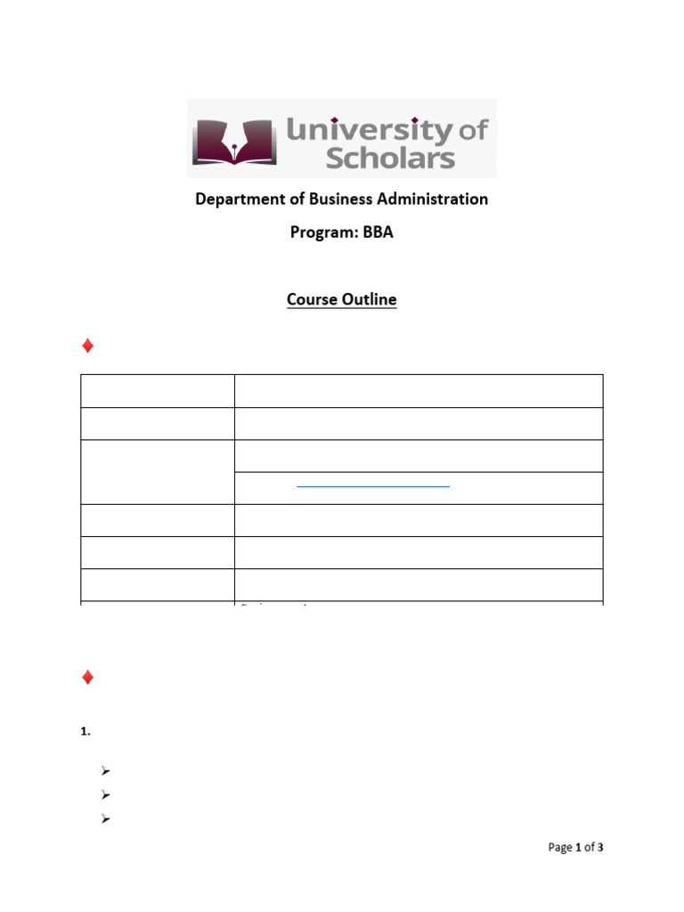 Course Outline of Business Statistics | PDF | Statistics | Lecture