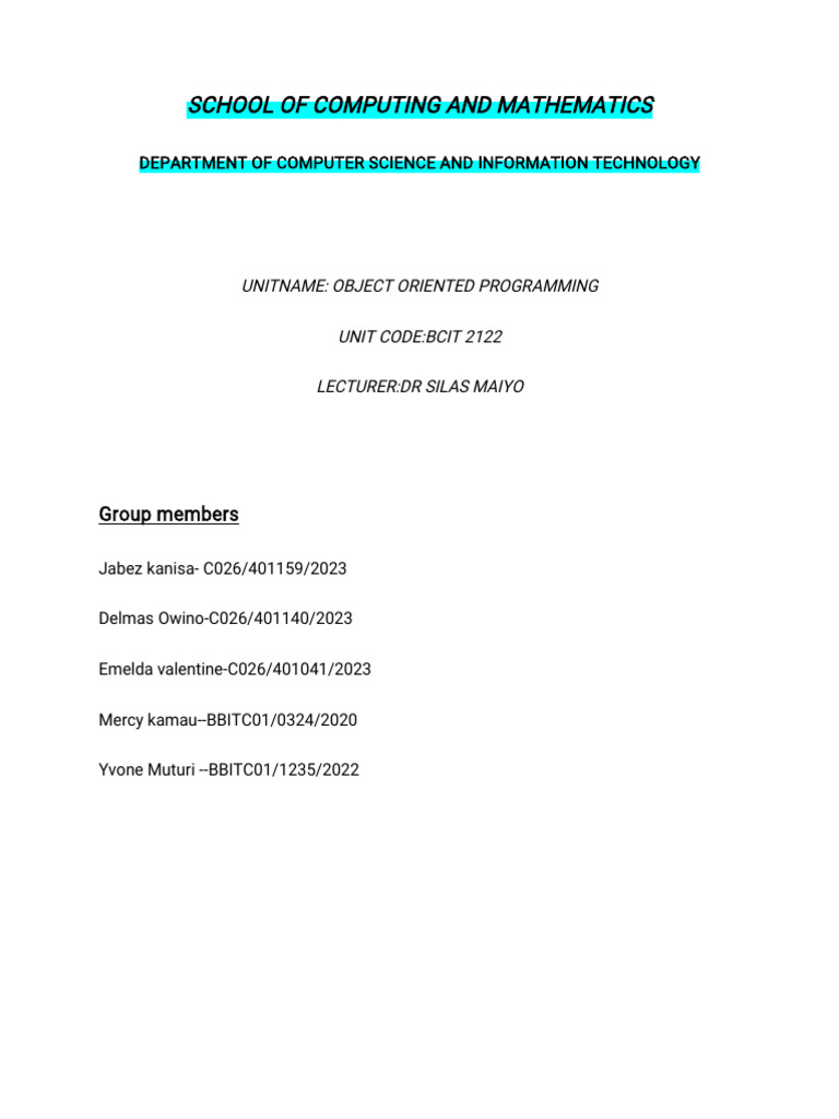 Object Oriented Programming Assignment 1 | PDF | Area | Volume