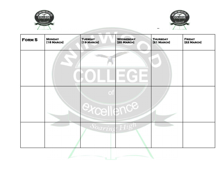 Form5 Exam Time Table-1 | PDF