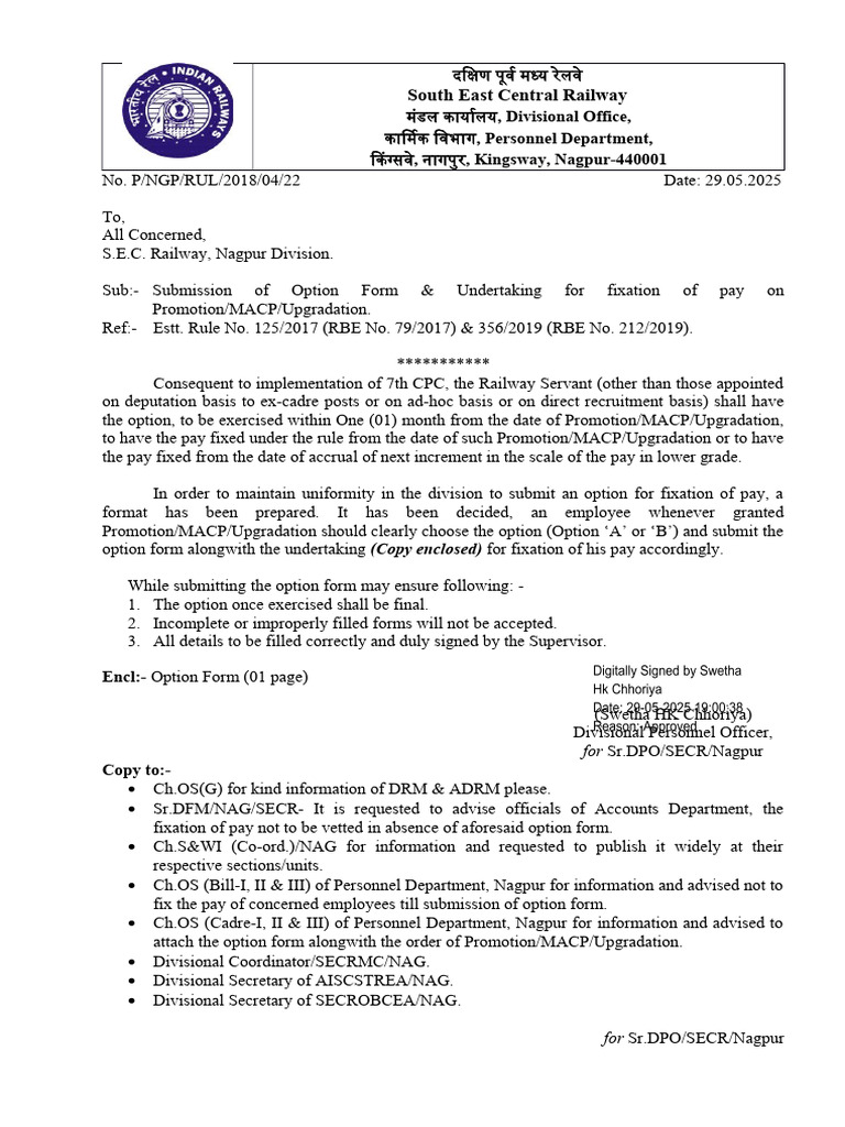 Submission of Option & Undertaking Form | PDF | Government