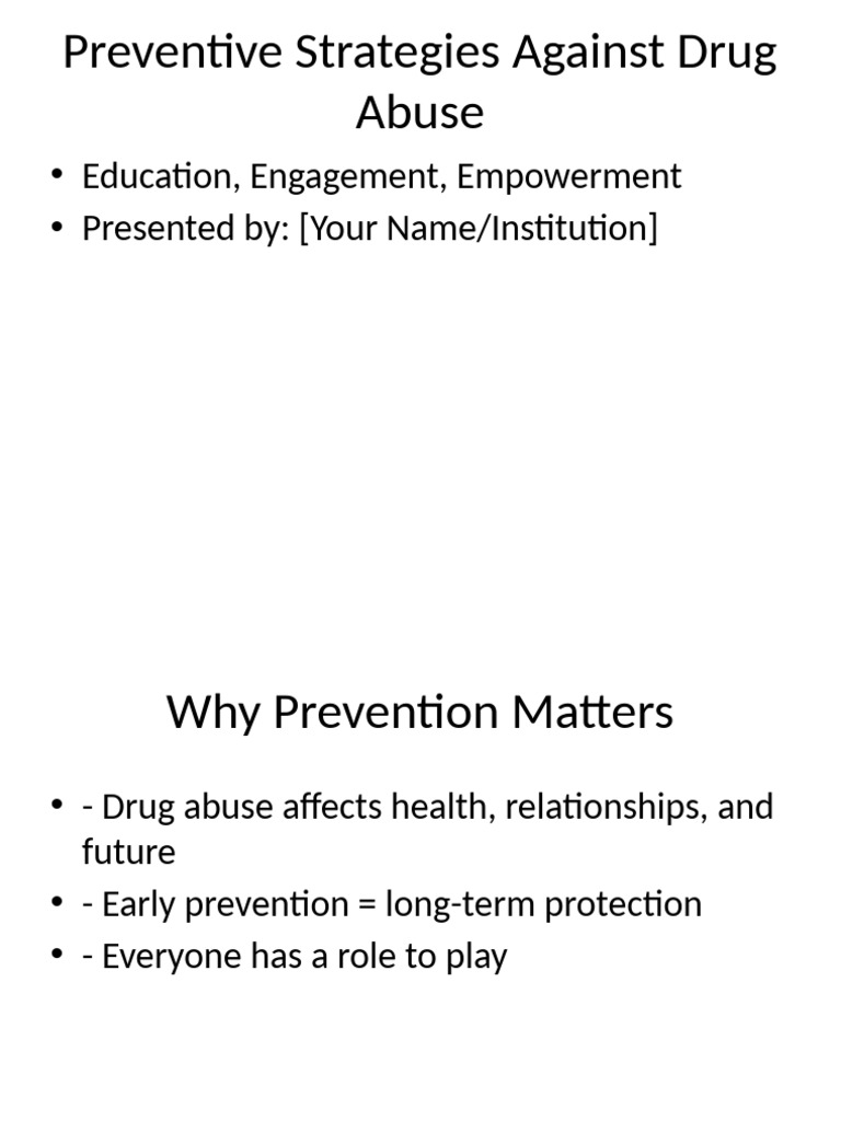 Strategies to Prevent Drug Abuse | PDF