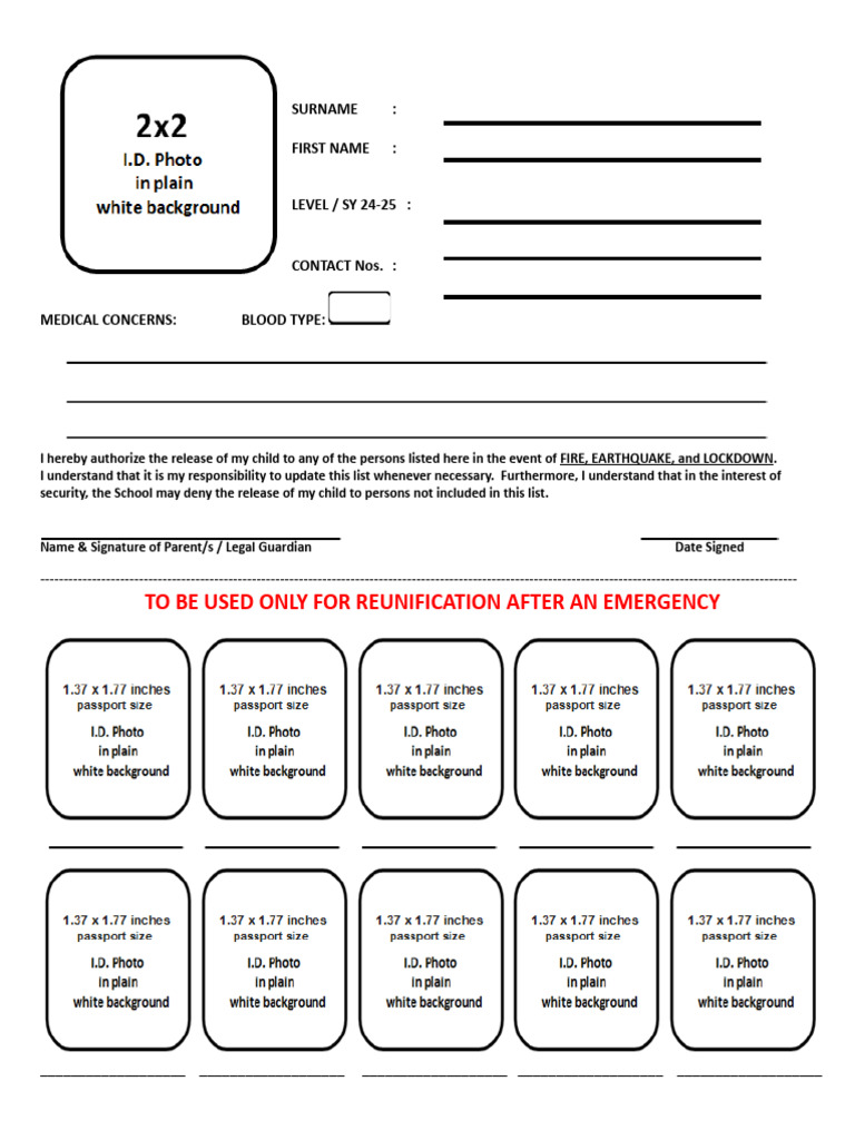 Reunification Form | PDF