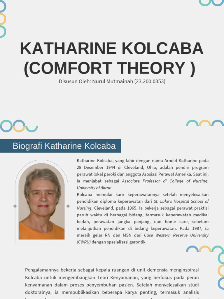 Katharine Kolcaba (Comfort Theory) - 20241111 - 113443 - 0000 | PDF