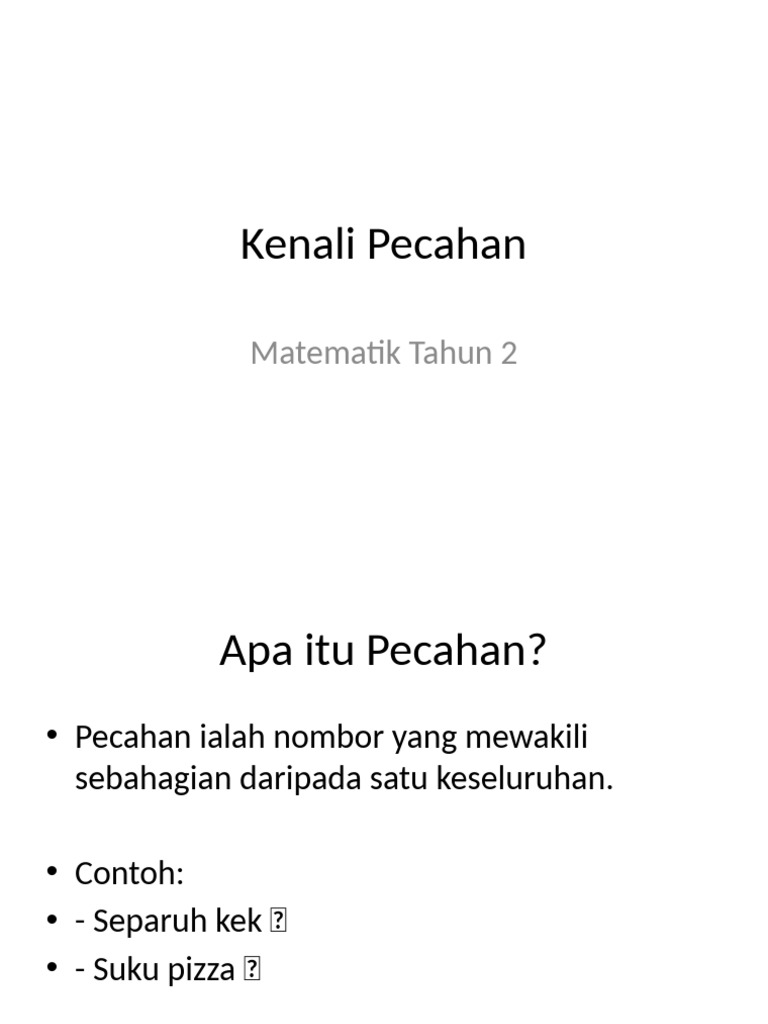 Kenali Pecahan Tahun 2 | PDF