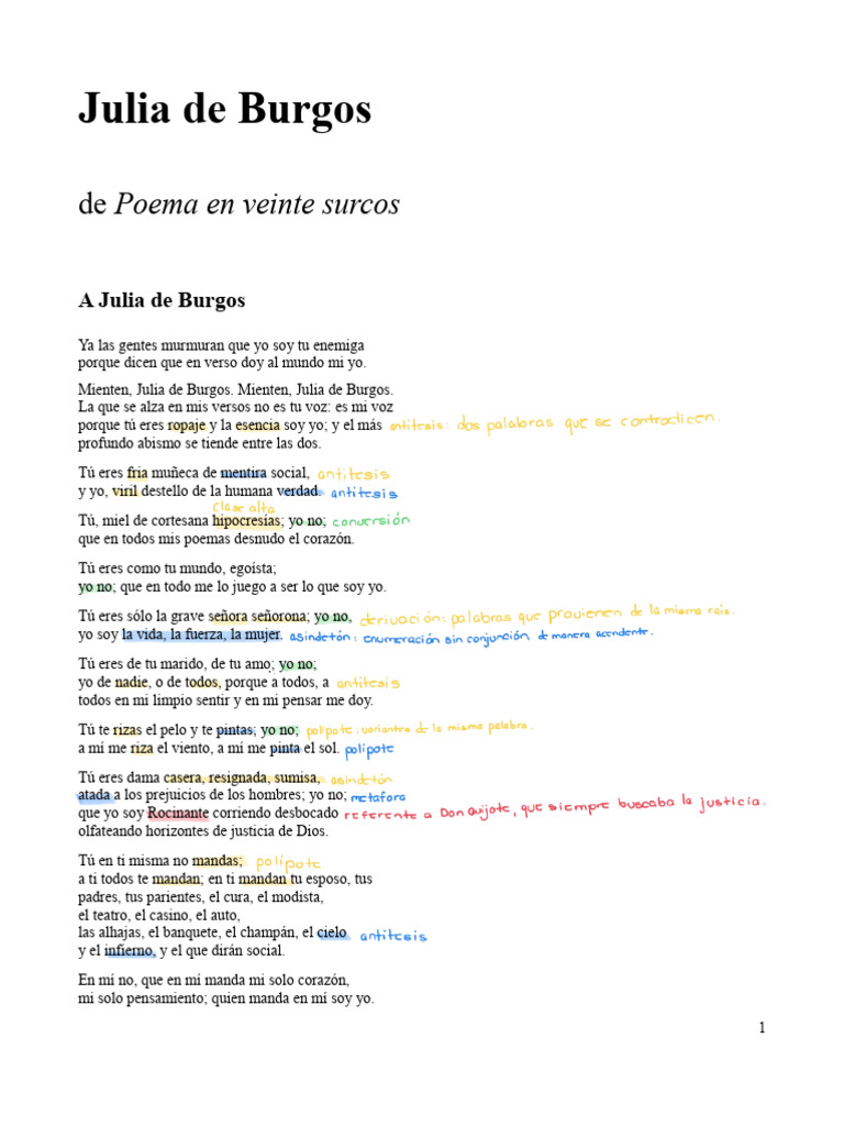 Poemas de Julia de Burgos | PDF