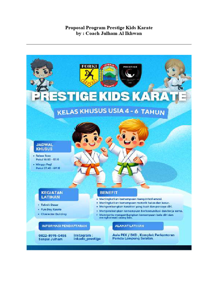 Proposal Kids Karate | PDF