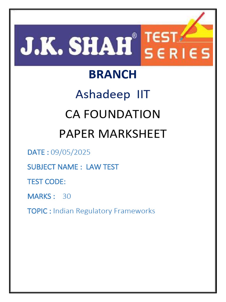 Paper Marksheet Law | PDF