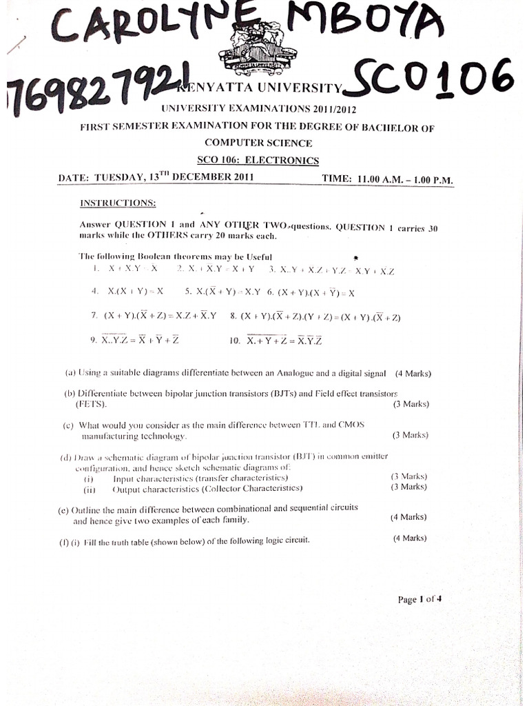 Sco 106 Past Papers by Carolyne Mboya | PDF