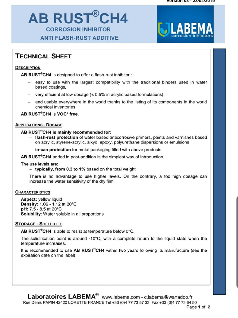 AB Rust CH4 Tds | PDF