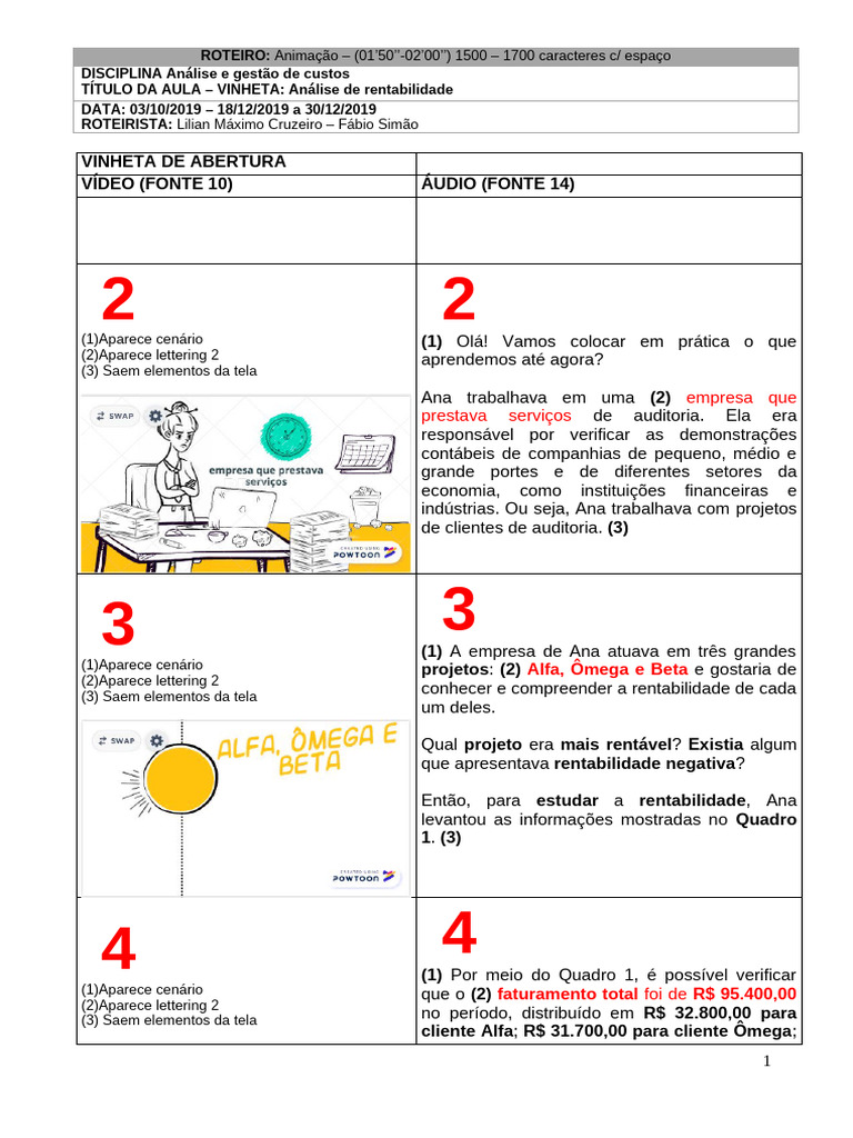 U4_Roteiro_Análise e Gestão de Custos | PDF | Economias | Business