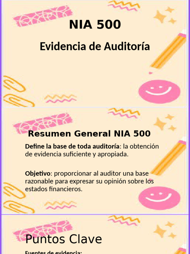 NIA 500 | PDF | Auditoría | Contralor