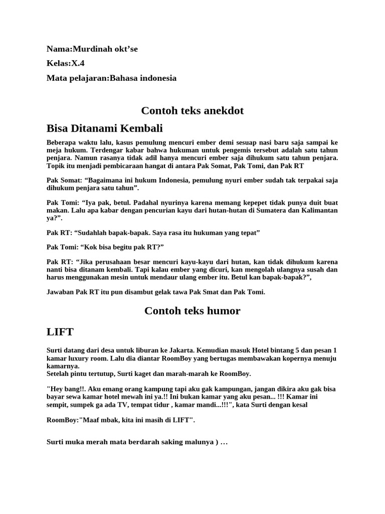 Teks Anekdot Dan Humor | PDF