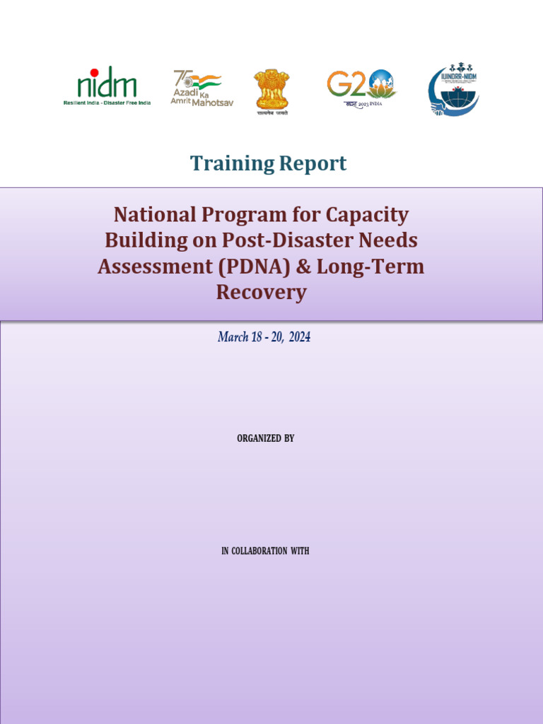 Training Report Capacity Building On PDNA | PDF | Wash | Disaster Risk Reduction