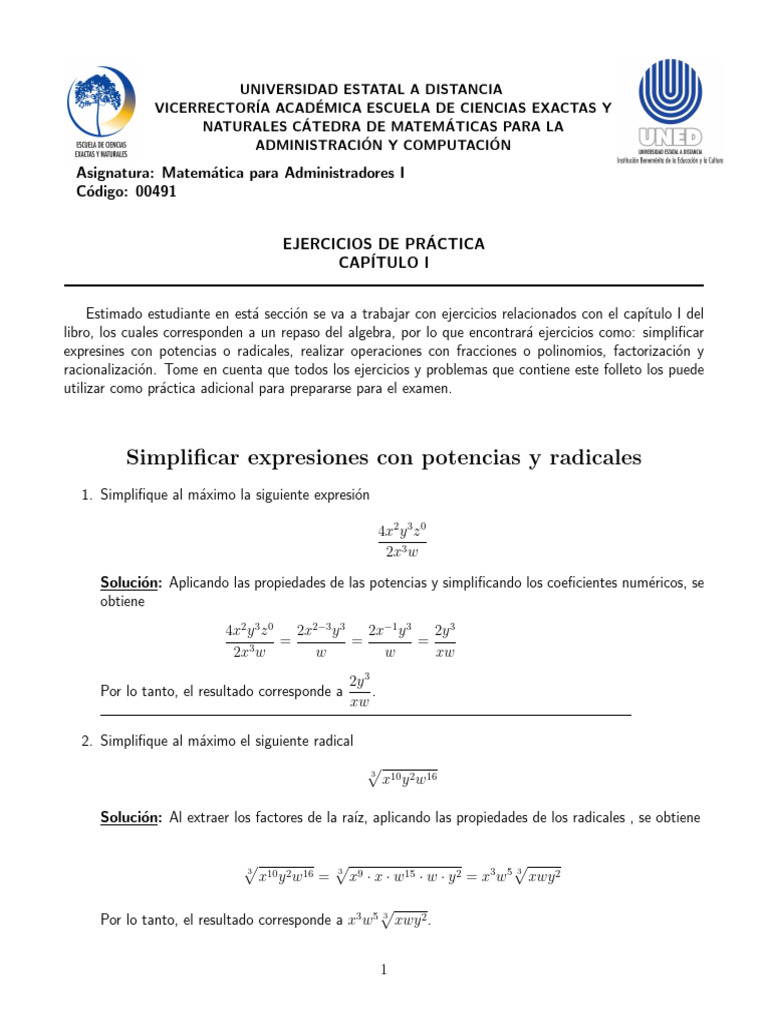 CAPITULO 1 Ejercicios | PDF | Factorización | Análisis numérico